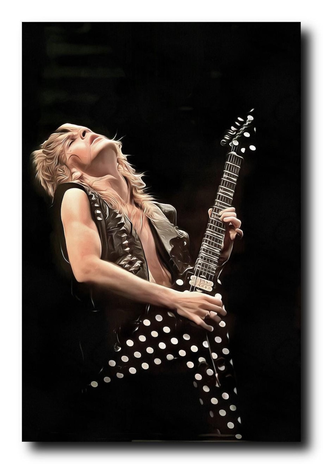 Randy Rhoads Art Real Cotton Canvas Poster Print. Frame Ready for Dorm ...