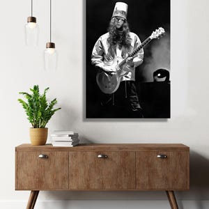 Buckethead Art Cotton Canvas Poster Print. Frame Ready for Dorm, Office ...