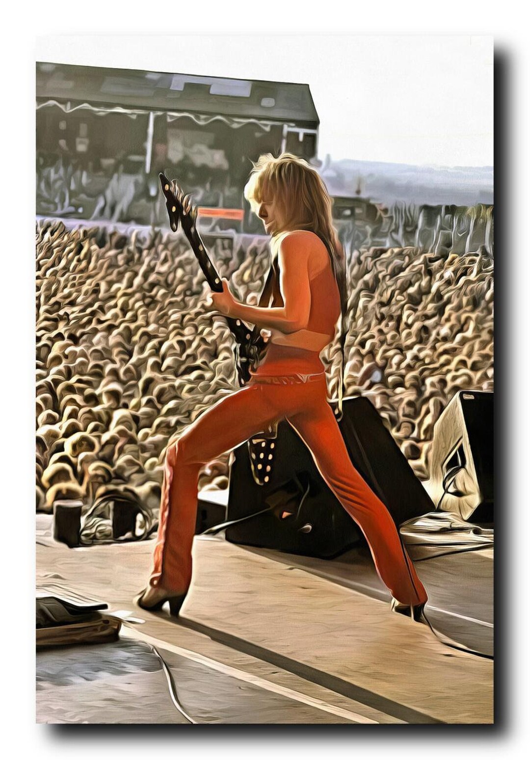 Randy Rhoads Art Real Cotton Canvas Poster Print. Frame Ready for Dorm ...