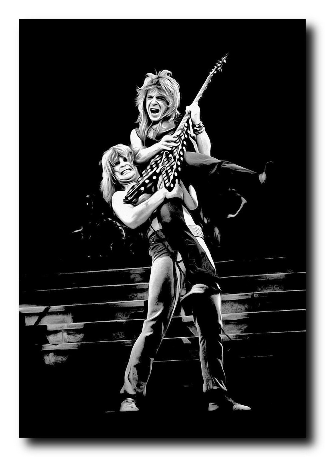 Randy Rhoads Art Real Cotton Canvas Print. Frame Ready for Dorm, Office ...