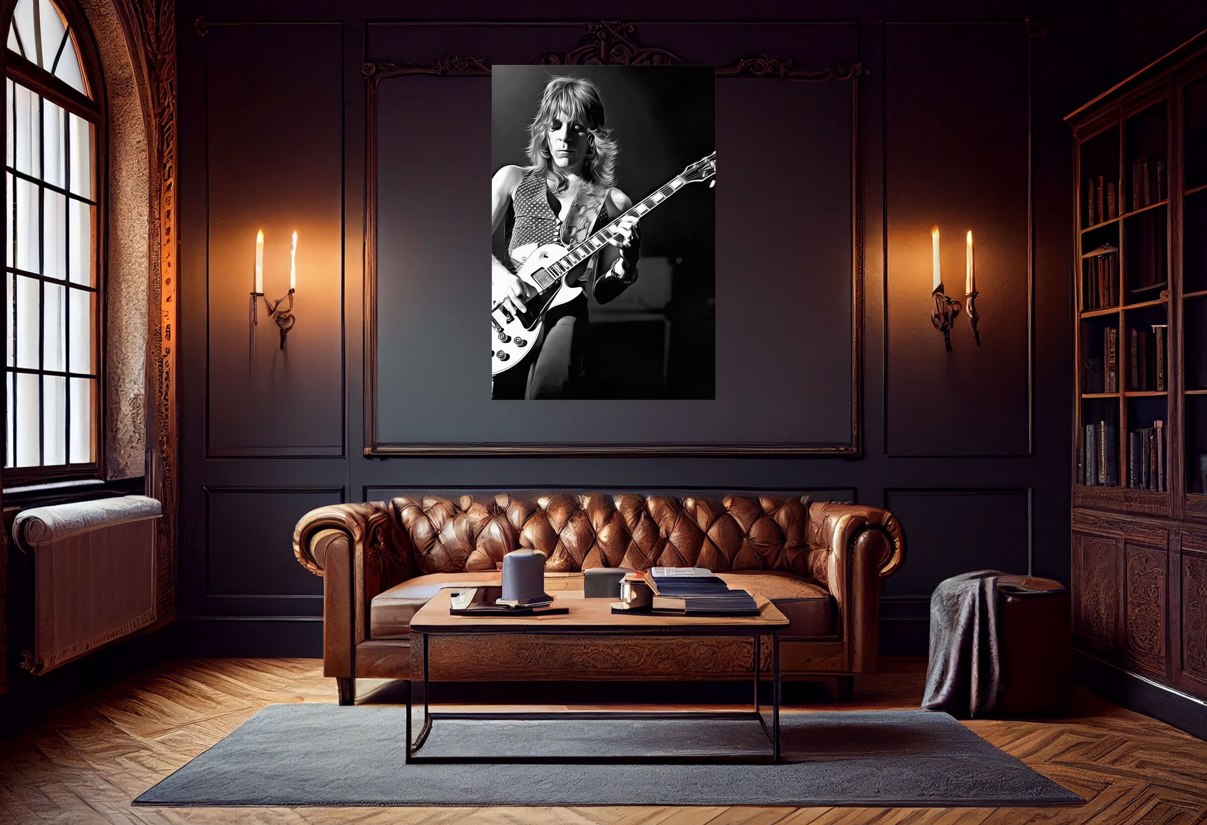 Randy Rhoads Art Real Cotton Canvas Print. Frame Ready for Dorm, Office ...