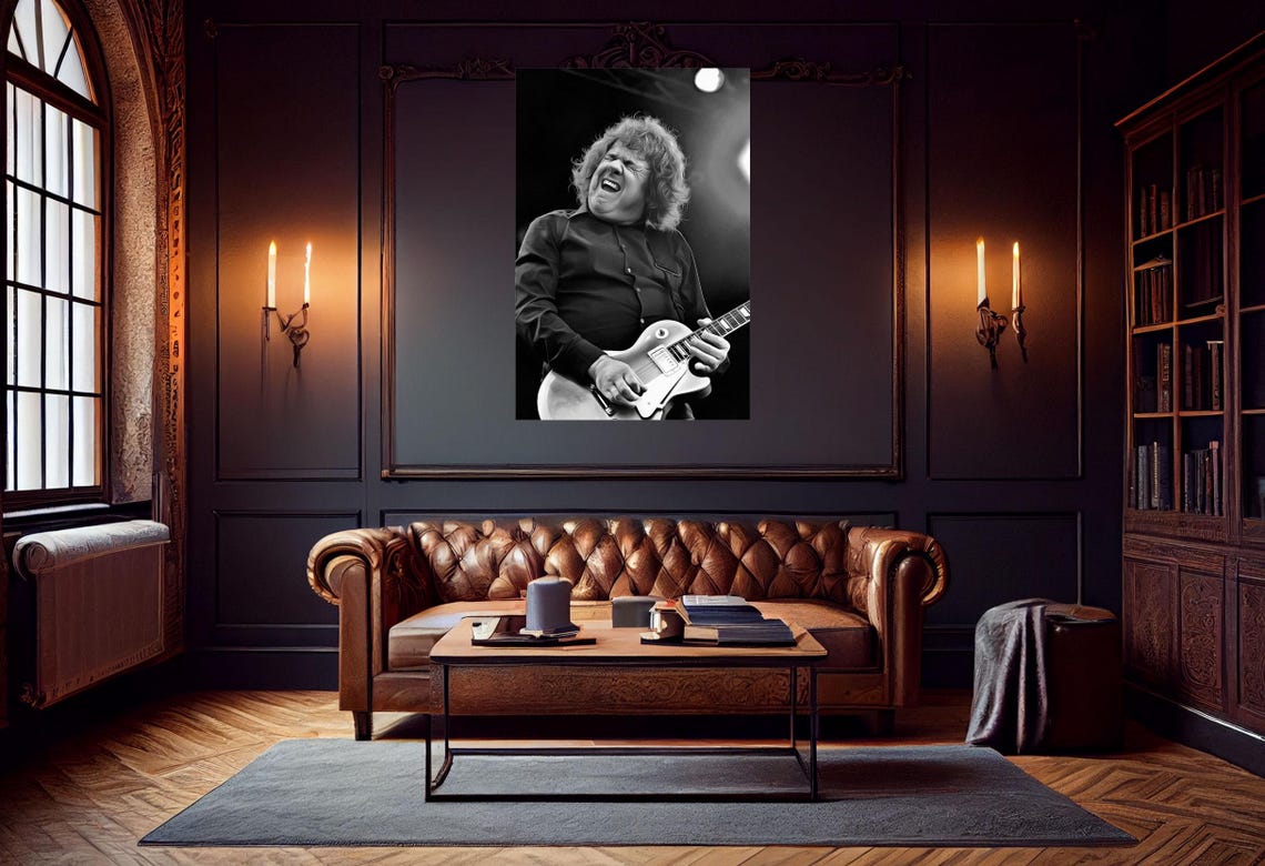 Gary Moore Art Print, Digital Paint, Cotton Canvas - Etsy