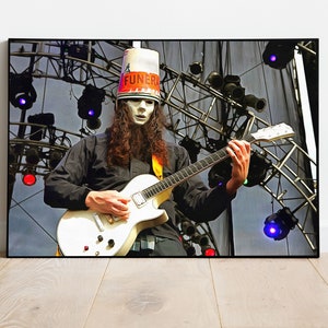 Buckethead Art Real Cotton Canvas Print. Frame Ready for Dorm, Office ...