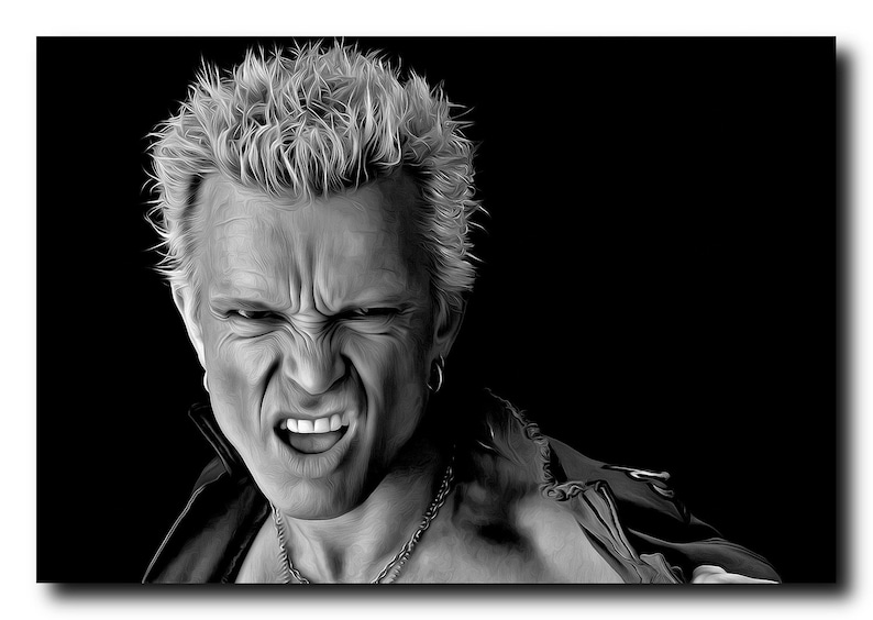 Billy Idol Art Real Cotton Canvas Print. Frame Ready for Dorm, Office ...