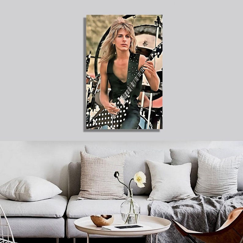 Randy Rhoads Art Real Cotton Canvas Poster Print. Frame Ready for Dorm ...