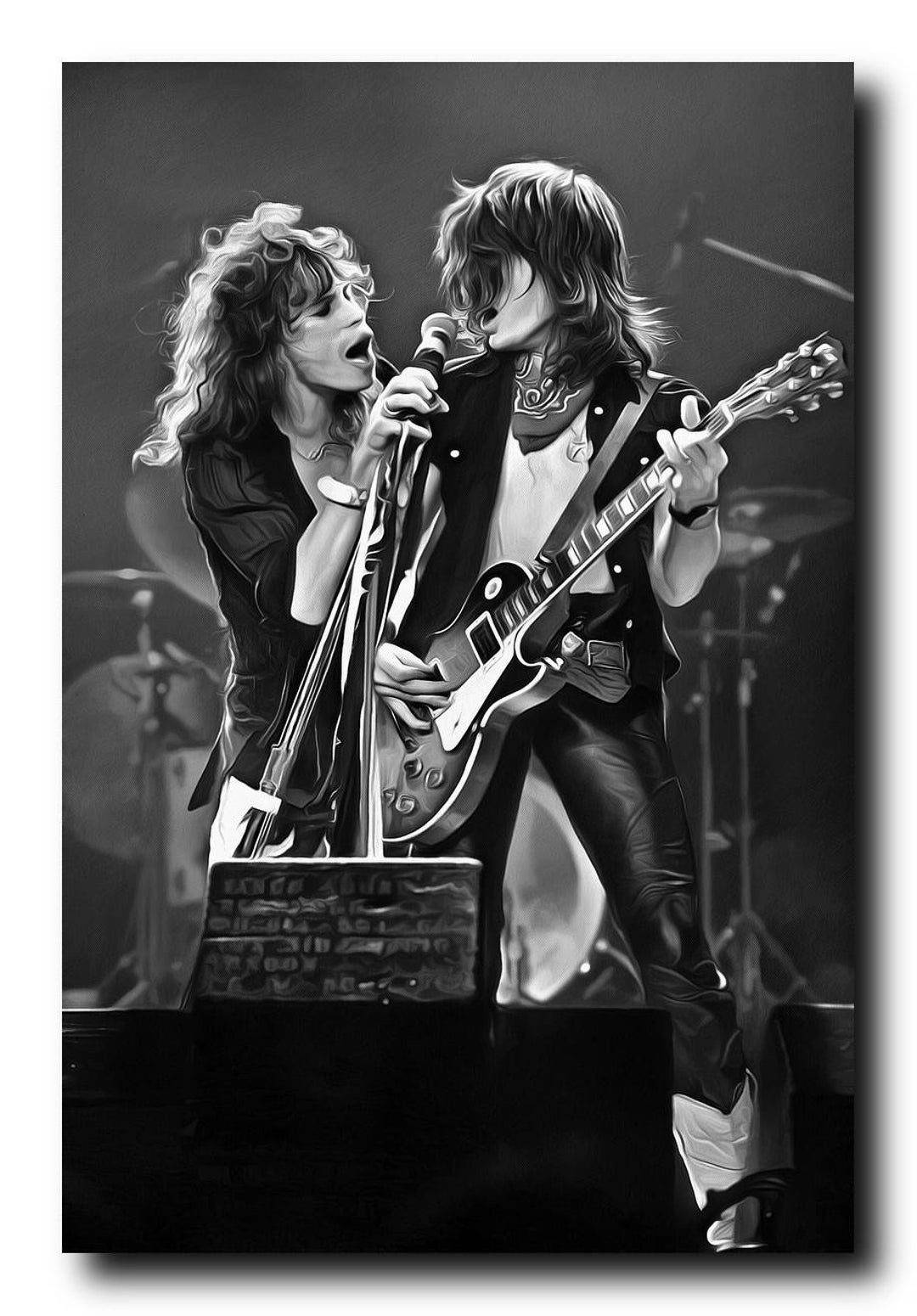 Steven Tyler Joe Perry Art Real Cotton Canvas Print. Frame Ready for ...