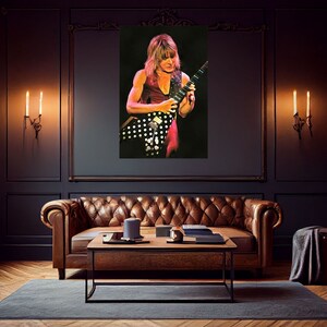 Randy Rhoads Art Real Cotton Canvas Print. Frame Ready for Dorm, Office ...