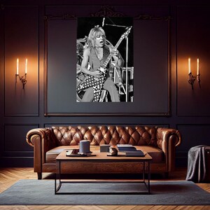 Randy Rhoads Art Real Cotton Canvas Poster Print. Frame Ready for Dorm ...