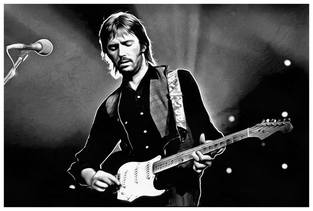 Eric Clapton Art Print, Cotton Canvas, Digital Paint Brush Style - Etsy
