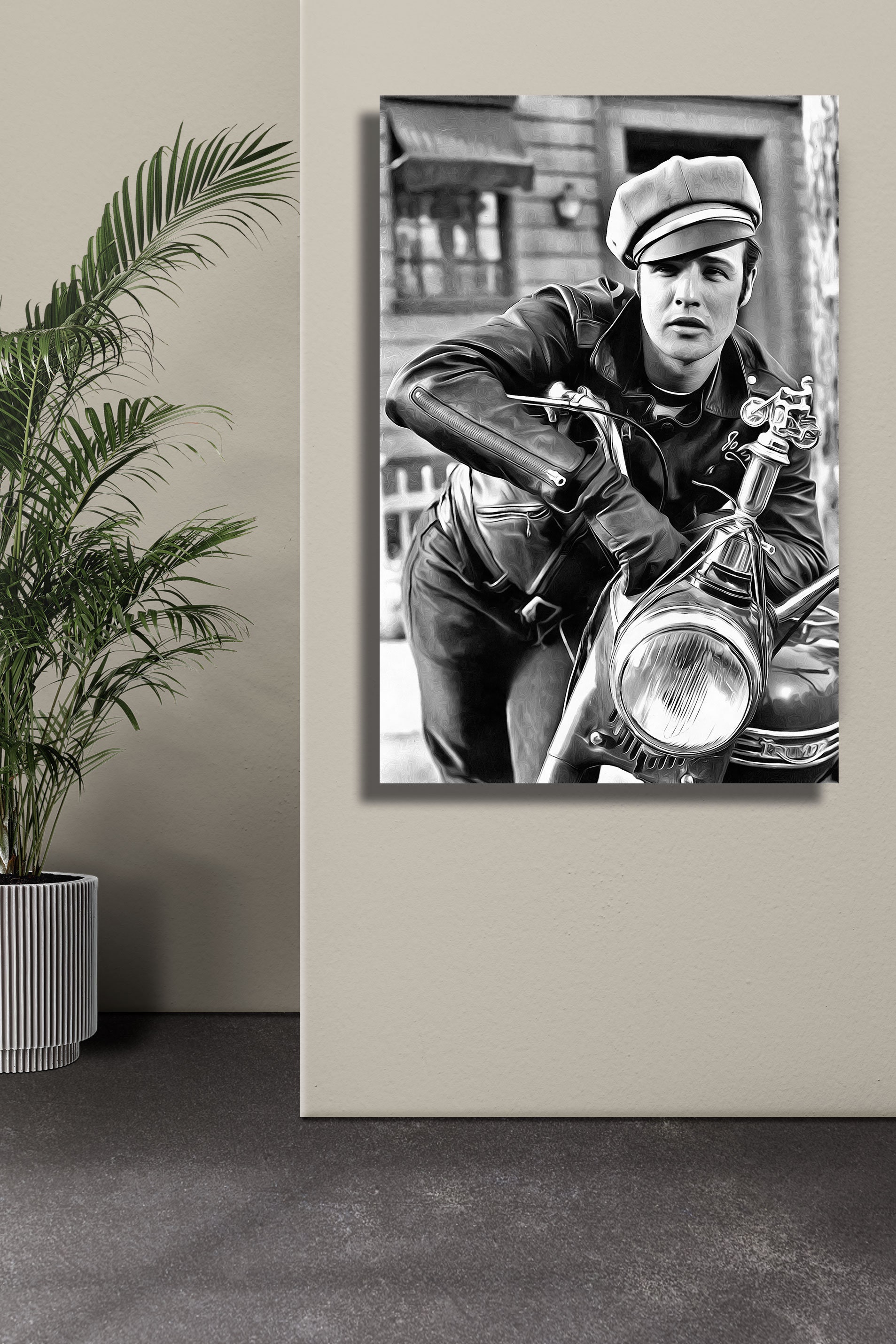 Marlon Brando Art Real Cotton Canvas Print. Frame Ready for Dorm ...