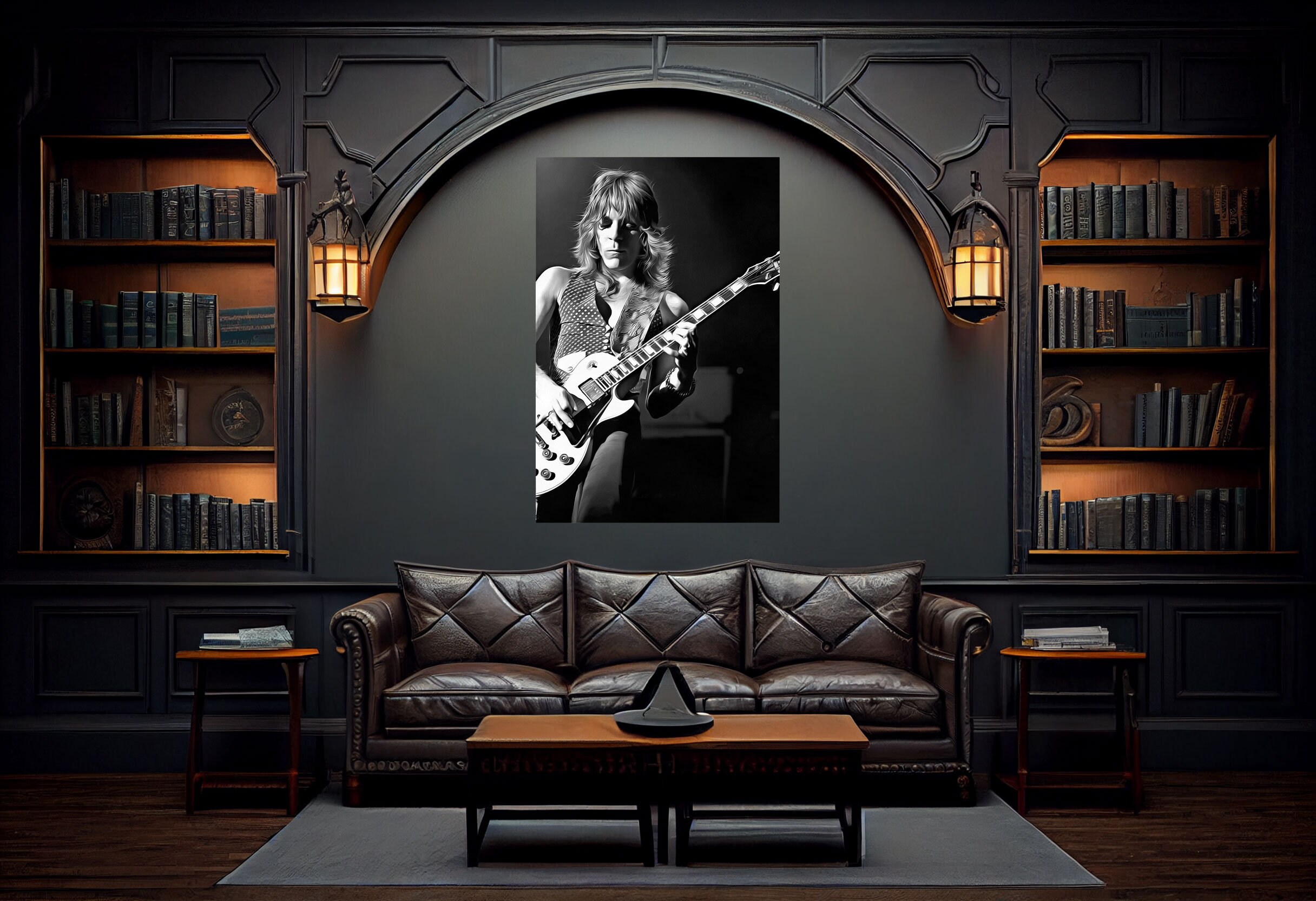 Randy Rhoads Art Real Cotton Canvas Print. Frame Ready for Dorm, Office ...