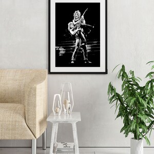 Randy Rhoads Art Real Cotton Canvas Print. Frame Ready for Dorm, Office ...