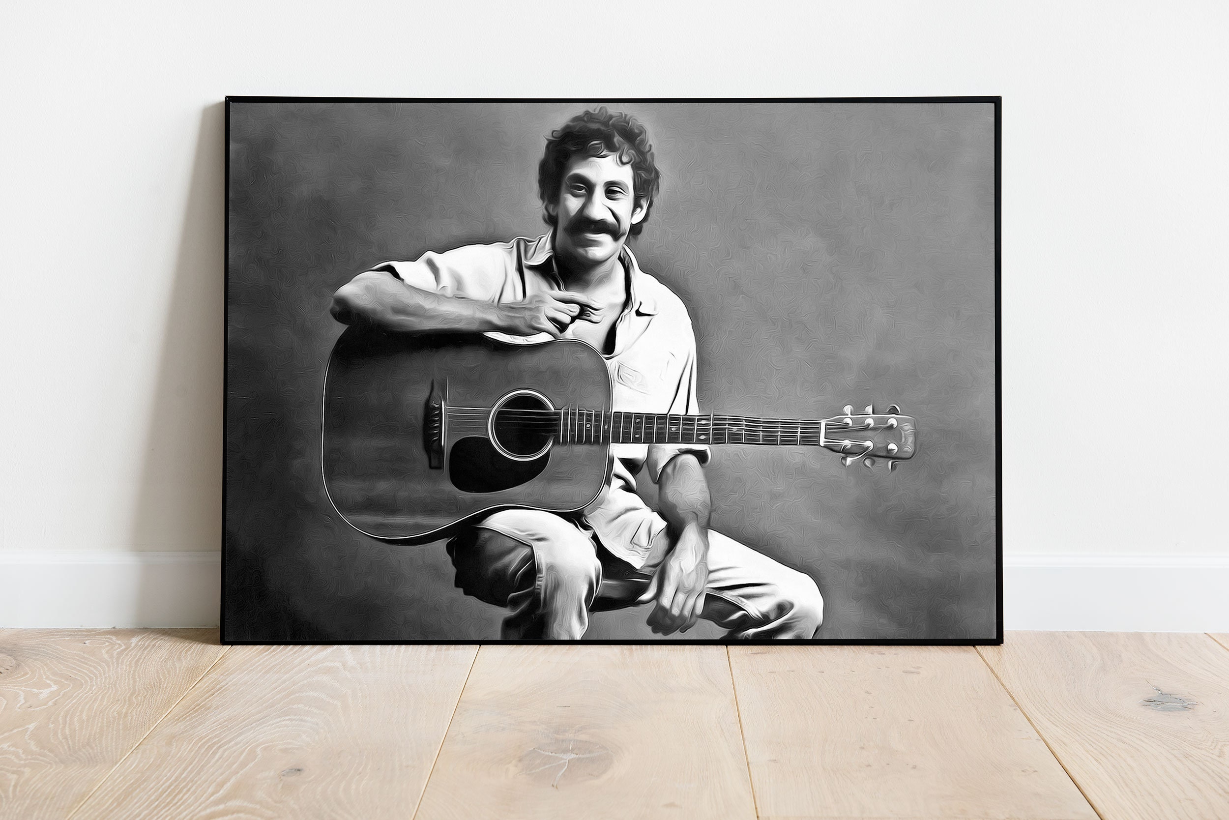 Jim Croce Art, Cotton Canvas Print, Digital Paint Brush Style - Etsy