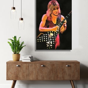 Randy Rhoads Art Real Cotton Canvas Print. Frame Ready for Dorm, Office ...