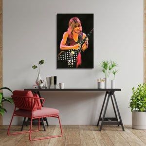 Randy Rhoads Art Real Cotton Canvas Print. Frame Ready for Dorm, Office ...
