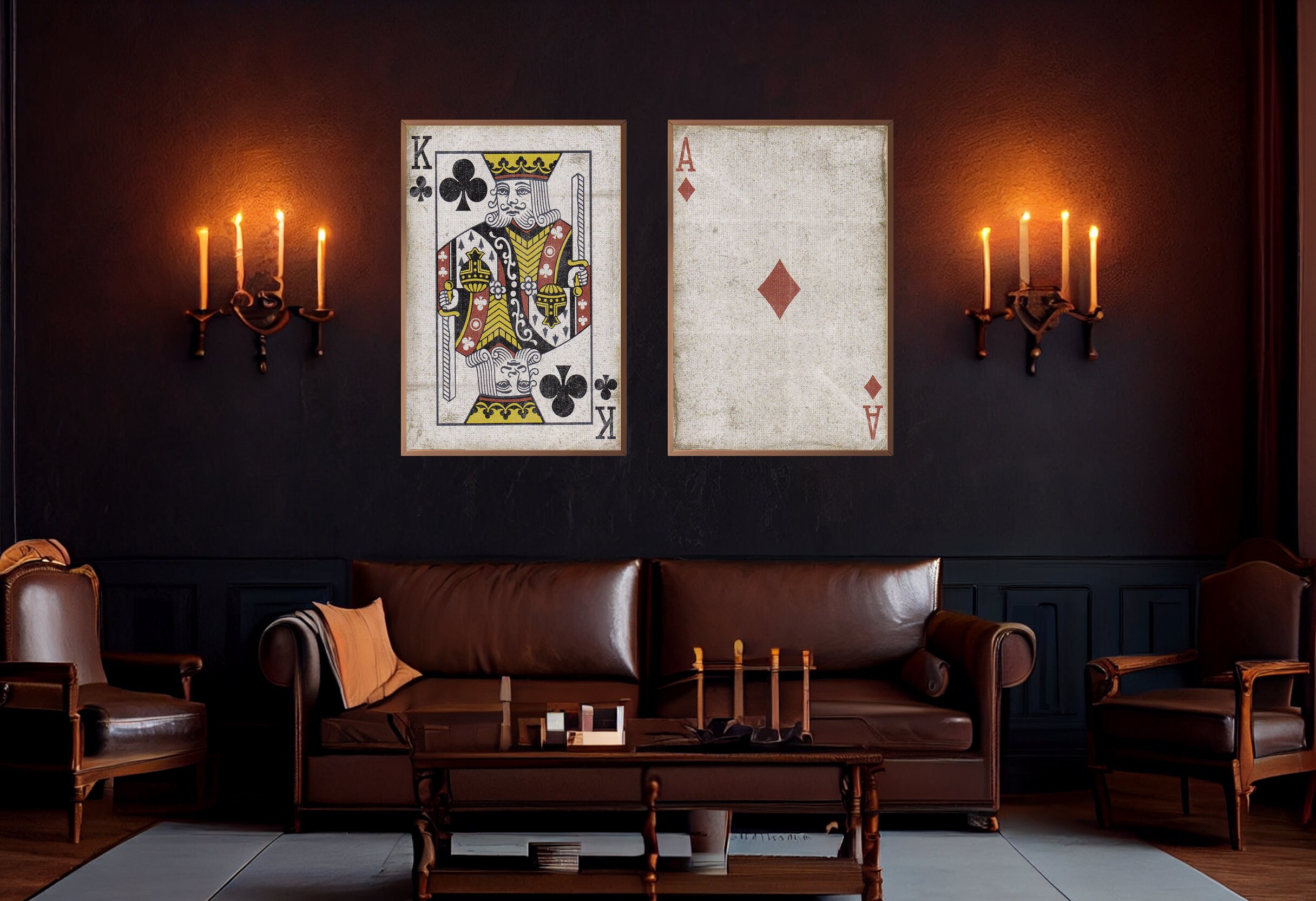 Playing Card Canvas Wall Art | Blackjack 21 | Poker Art | Retro ...