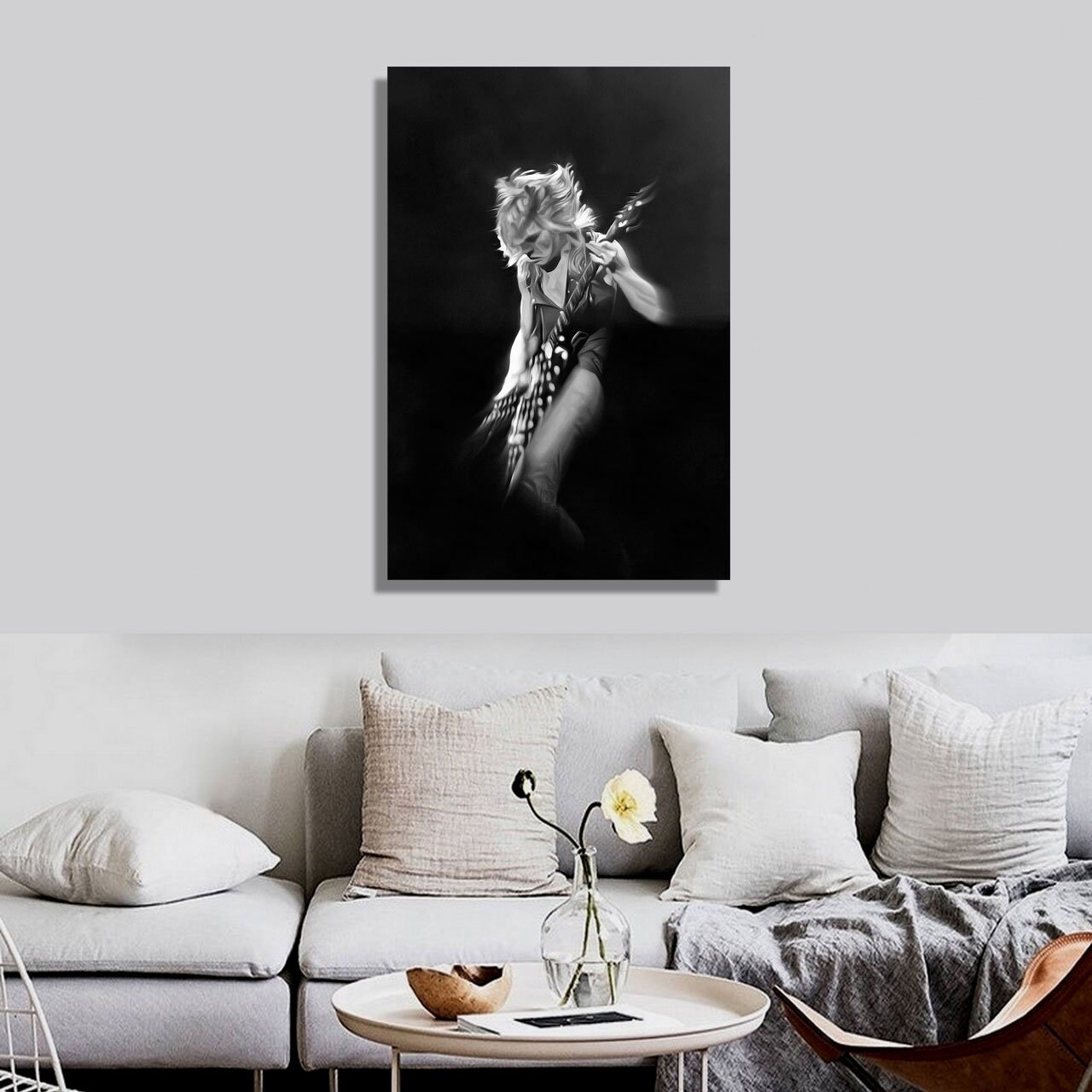 Randy Rhoads Art Real Cotton Canvas Print. Frame Ready for Dorm, Office ...