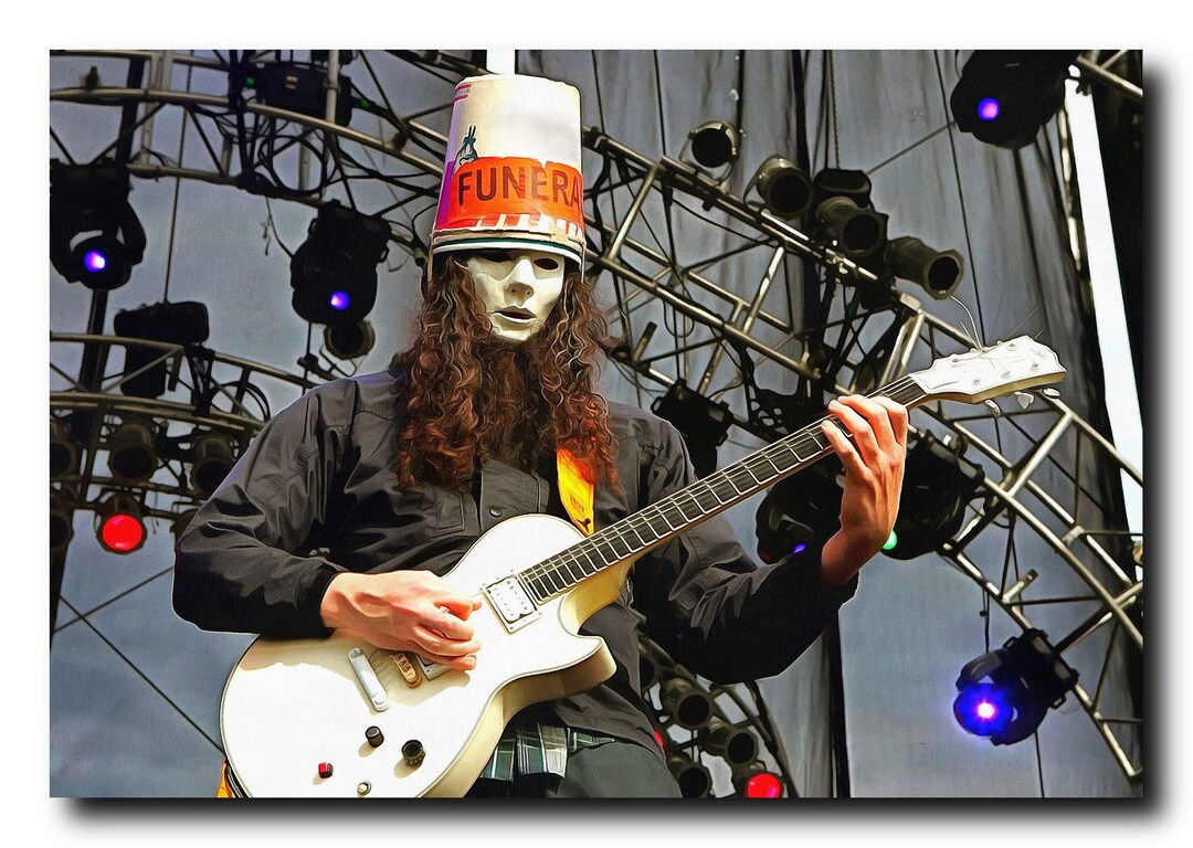 Buckethead Art Real Cotton Canvas Print. Frame Ready for Dorm, Office ...