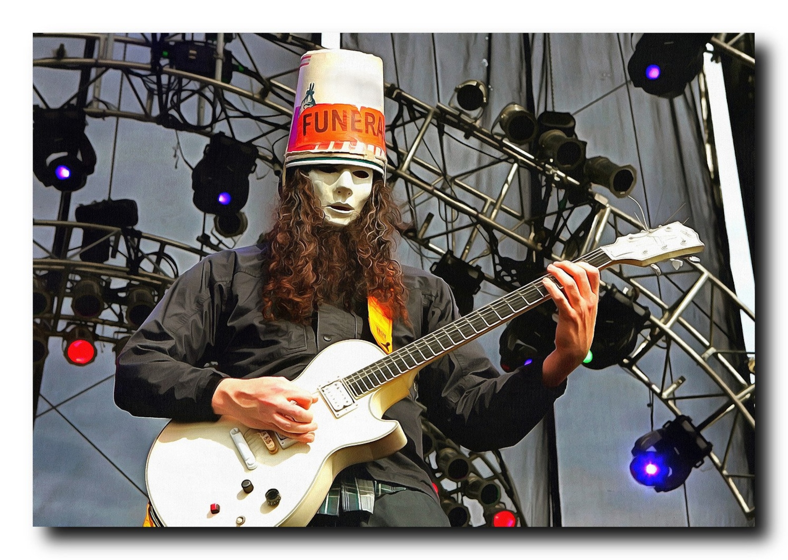 Buckethead Art Real Cotton Canvas Print. Frame Ready for Dorm, Office ...