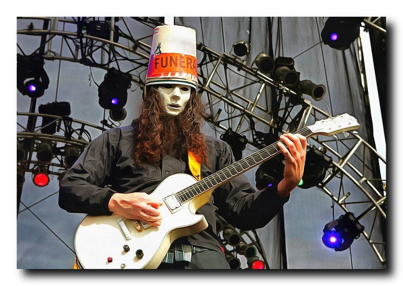 Buckethead Art Real Cotton Canvas Print. Frame Ready for Dorm, Office ...