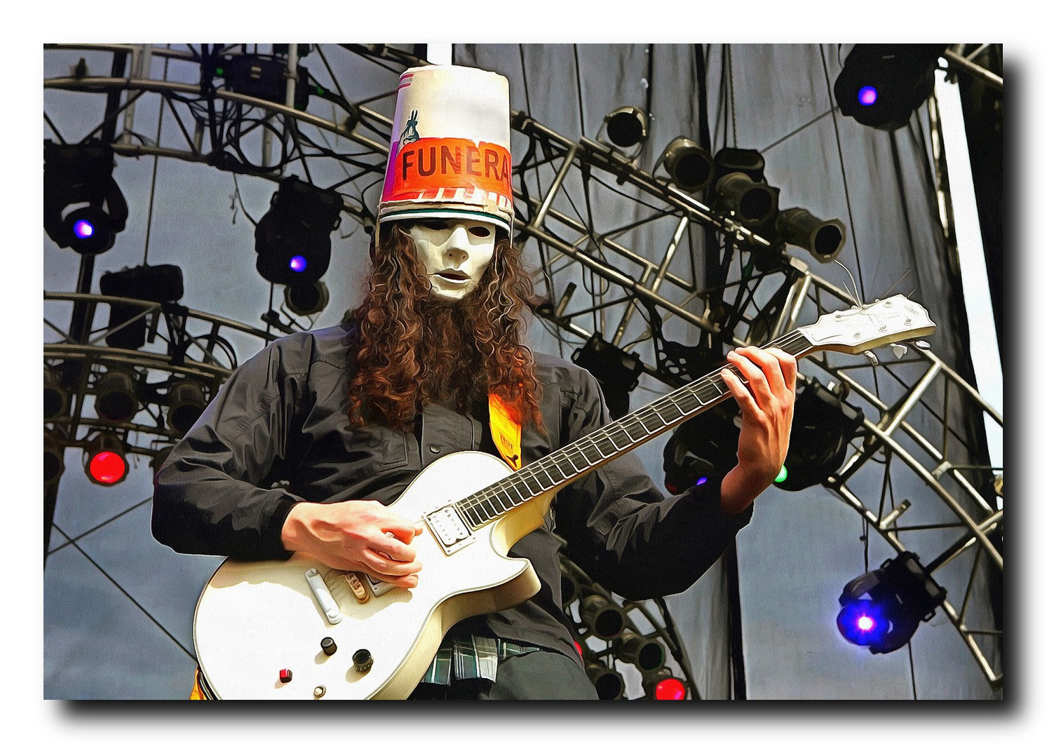Buckethead Art Real Cotton Canvas Print. Frame Ready for Dorm - Etsy