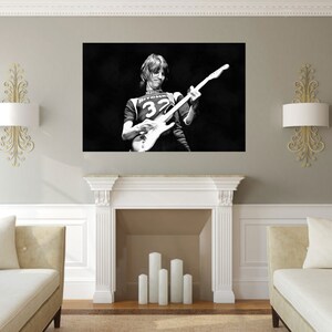 Jeff Beck Art Real Cotton Canvas Print. Frame Ready for Dorm, Office ...