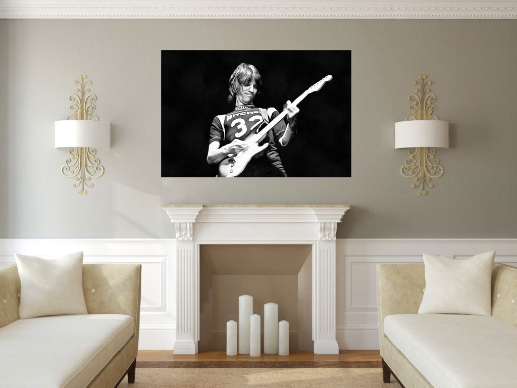 Jeff Beck Art Real Cotton Canvas Print. Frame Ready for Dorm, Office ...