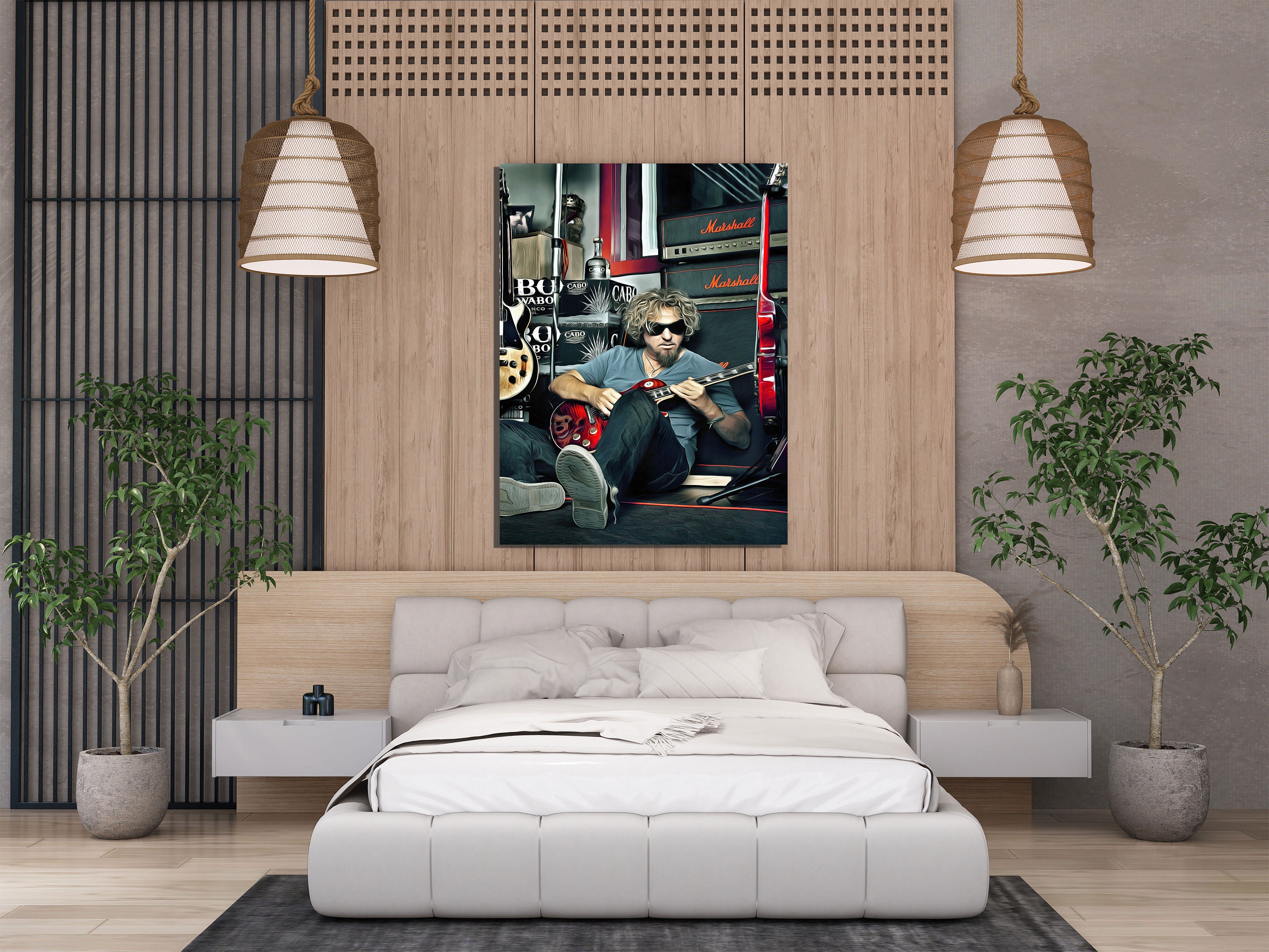 Sammy Hagar Art Real Cotton Canvas Print. Frame Ready for Dorm, Office ...