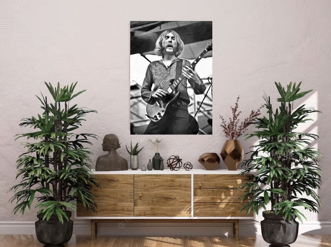 Duane Allman Art Real Cotton Canvas Print. Frame Ready for Dorm, Office ...