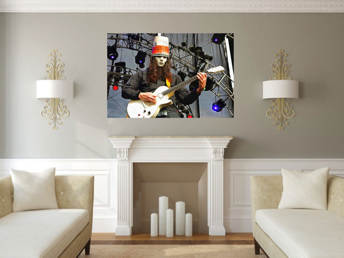 Buckethead Art Real Cotton Canvas Print. Frame Ready for Dorm - Etsy