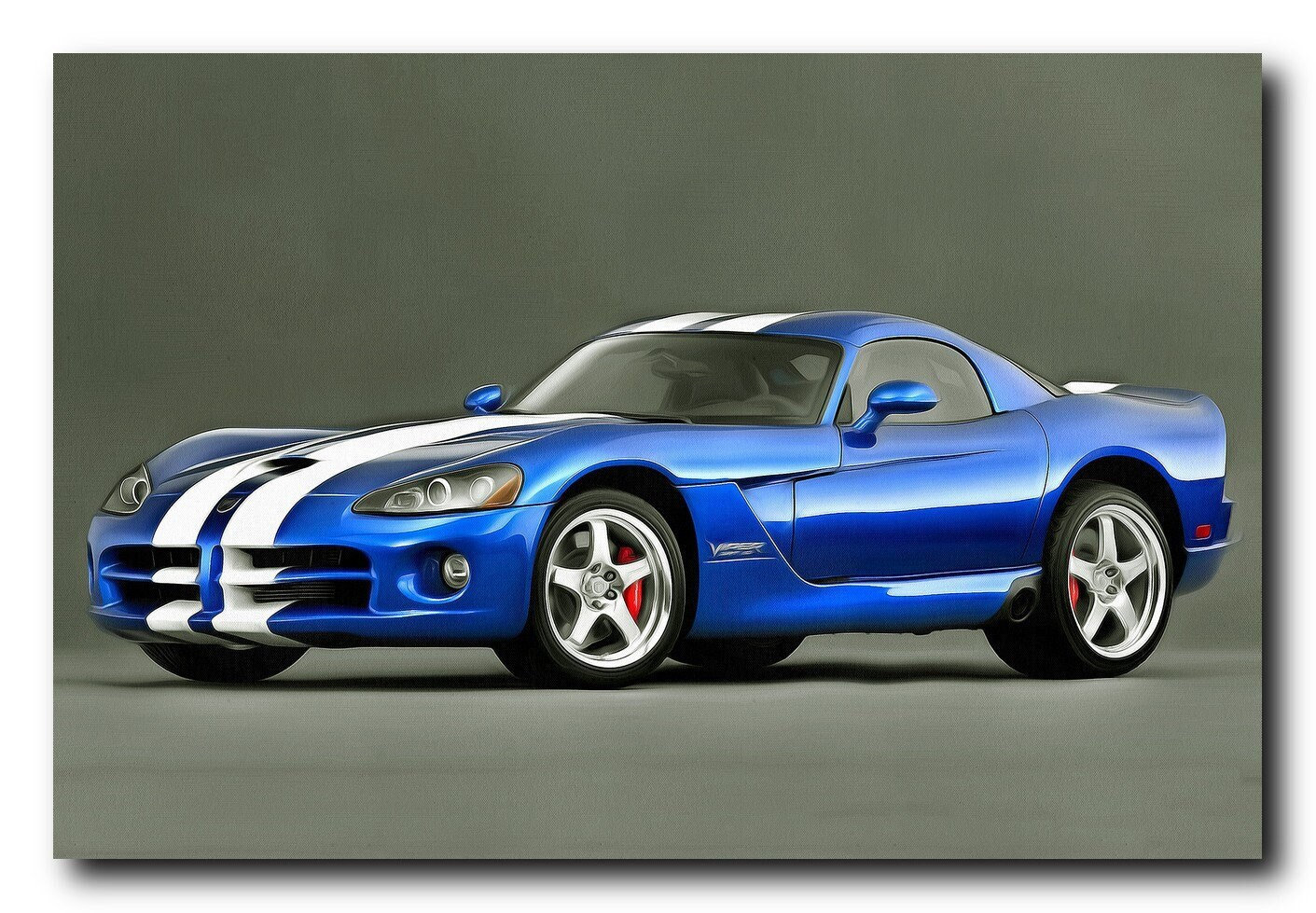 Dodge Viper Automobile Canvas Print, Digital Paint Brush, Frame Ready ...