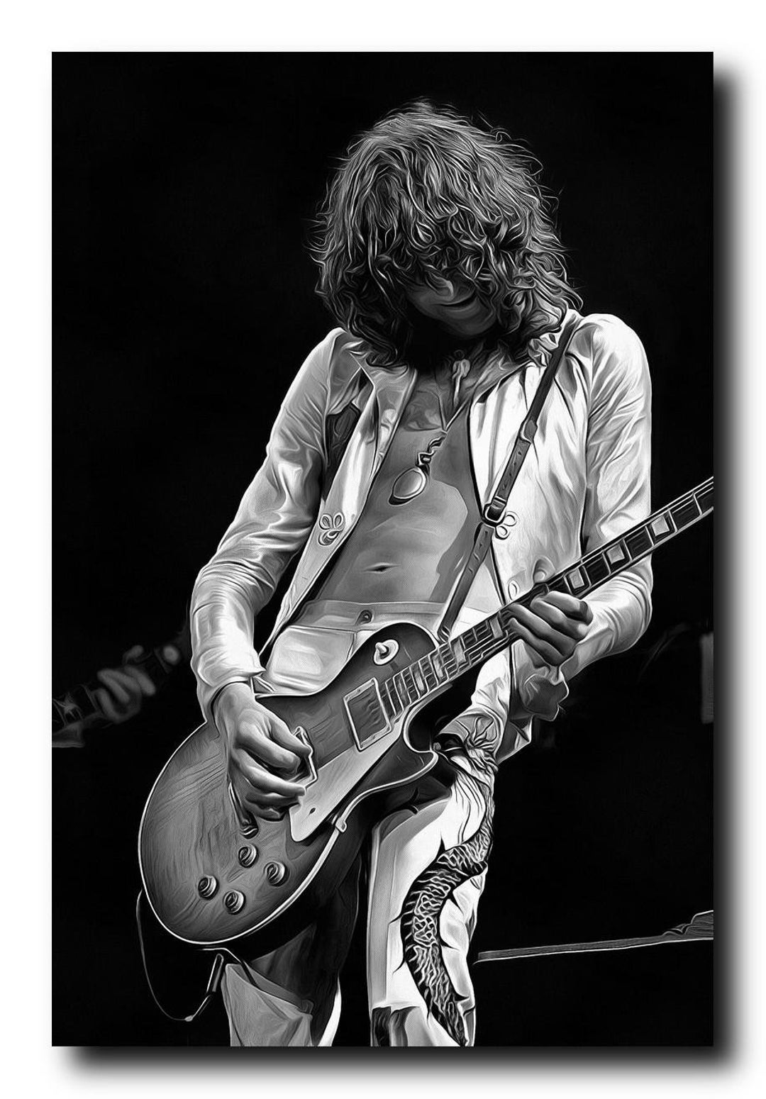 Jimmy Page Art, Cotton Canvas Print, Frame Ready - Etsy