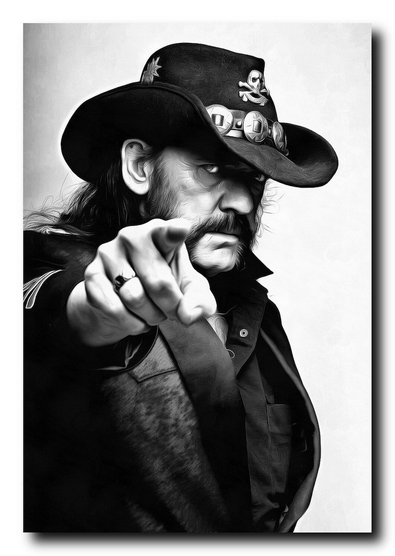 Lemmy Art Real Cotton Canvas Print. Frame Ready for Dorm, Office, Living Room, Man Cave. Digital ...