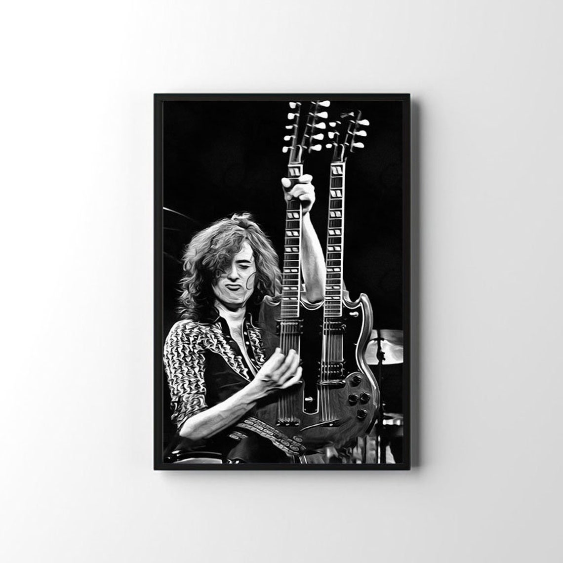 Jimmy Page Canvas Print, Digital Paint Brush Art - Etsy