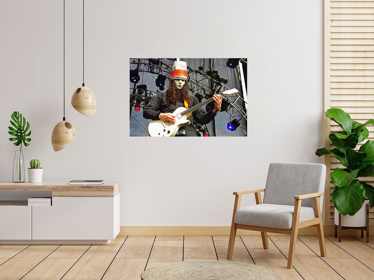Buckethead Art Real Cotton Canvas Print. Frame Ready for Dorm - Etsy