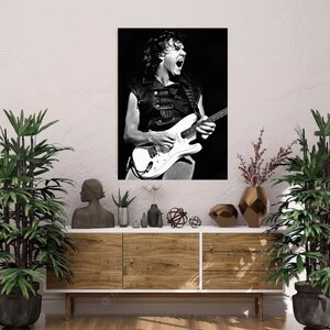 Gary Moore Art Print, Cotton Canvas, Digital Paint Brush Style - Etsy
