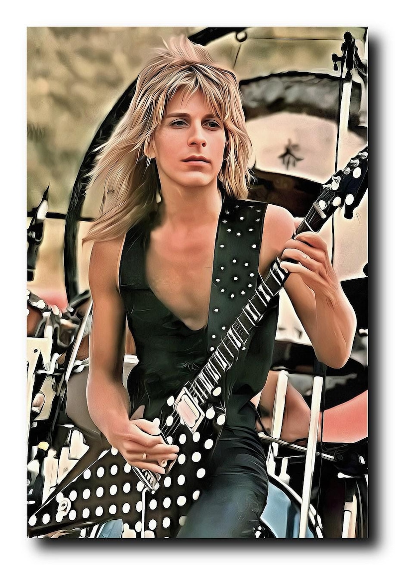 Randy Rhoads Art Real Cotton Canvas Poster Print. Frame Ready for Dorm ...