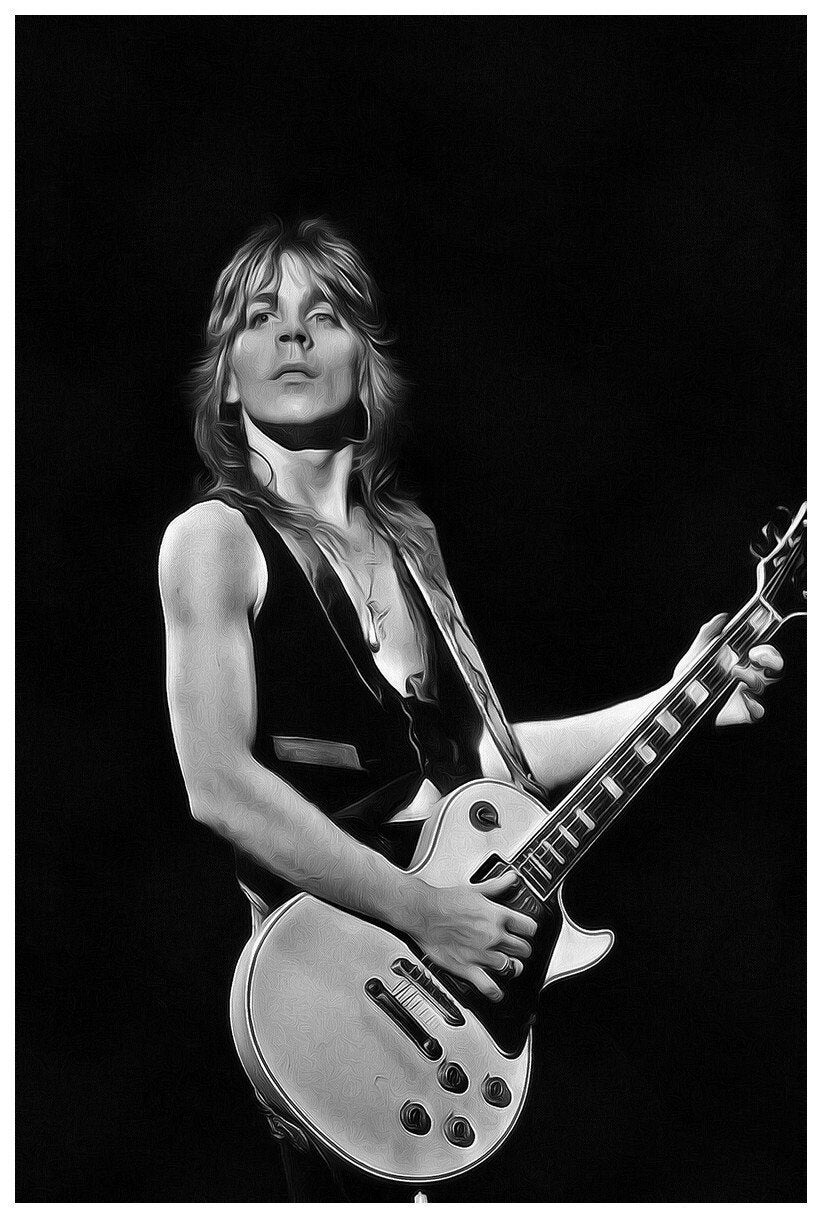 Randy Rhoads Art Real Cotton Canvas Print. Frame Ready for Dorm, Office ...