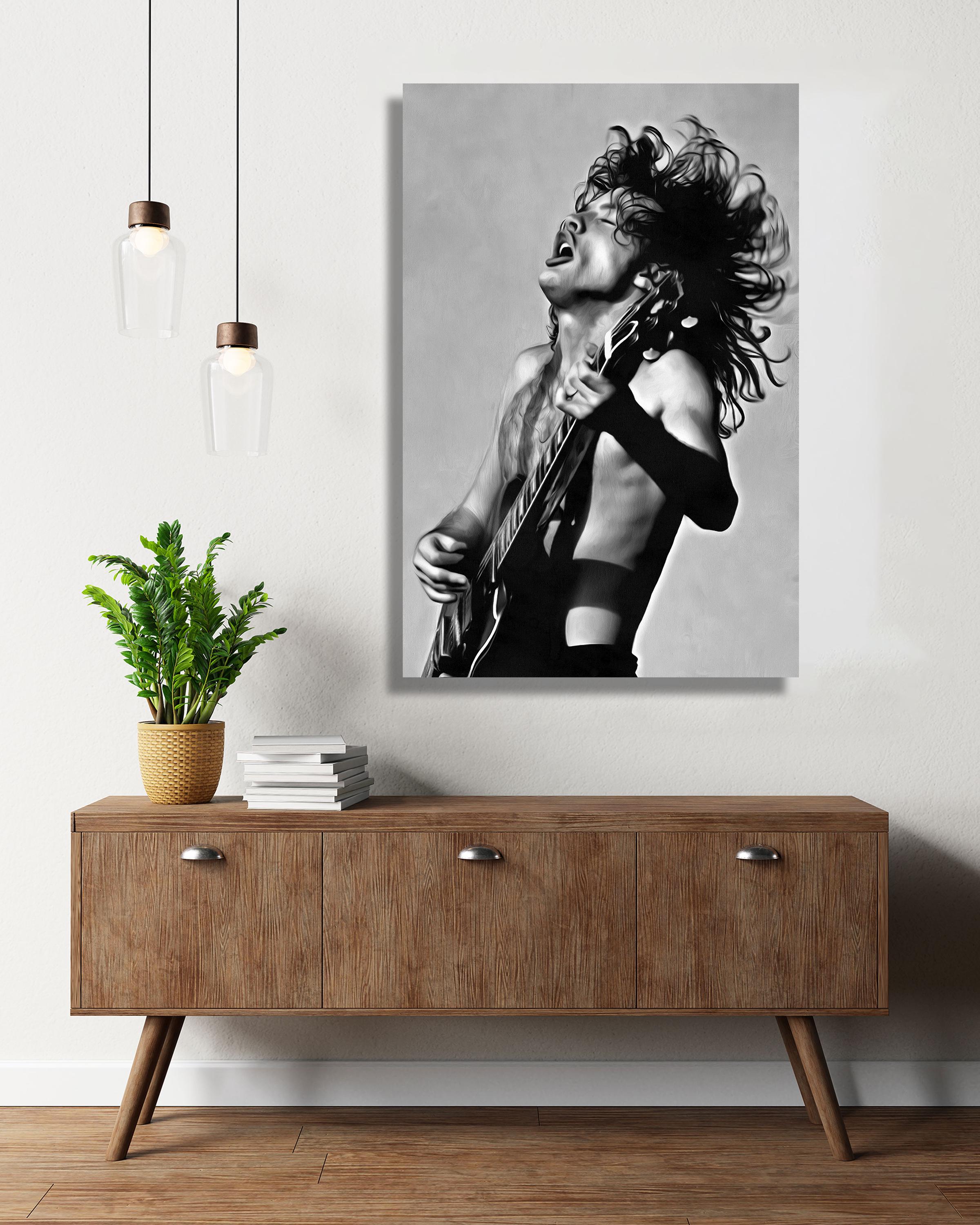 Angus Young Canvas Print, Digital Brushstroke Art - Etsy
