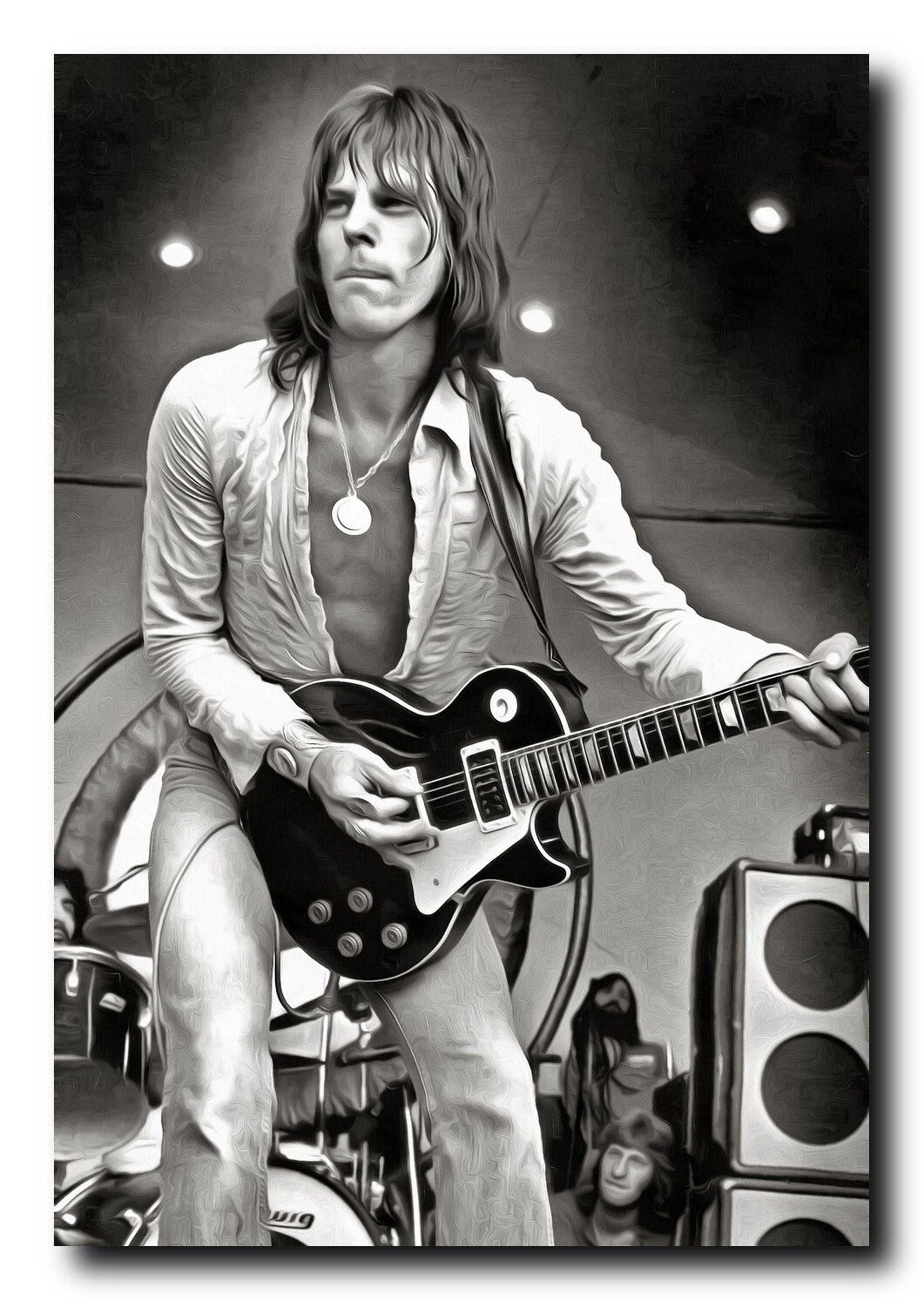 Jeff Beck Art Real Cotton Canvas Print. Frame Ready for Dorm, Office ...