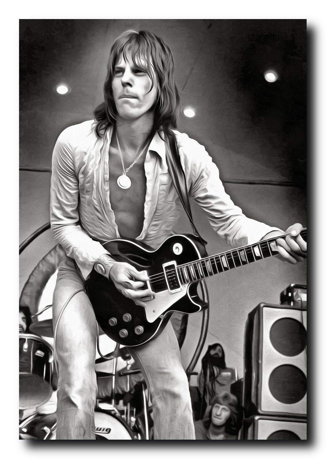 Jeff Beck Art Real Cotton Canvas Print. Frame Ready for Dorm, Office ...