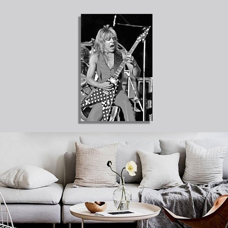 Randy Rhoads Art Real Cotton Canvas Poster Print. Frame Ready for Dorm ...