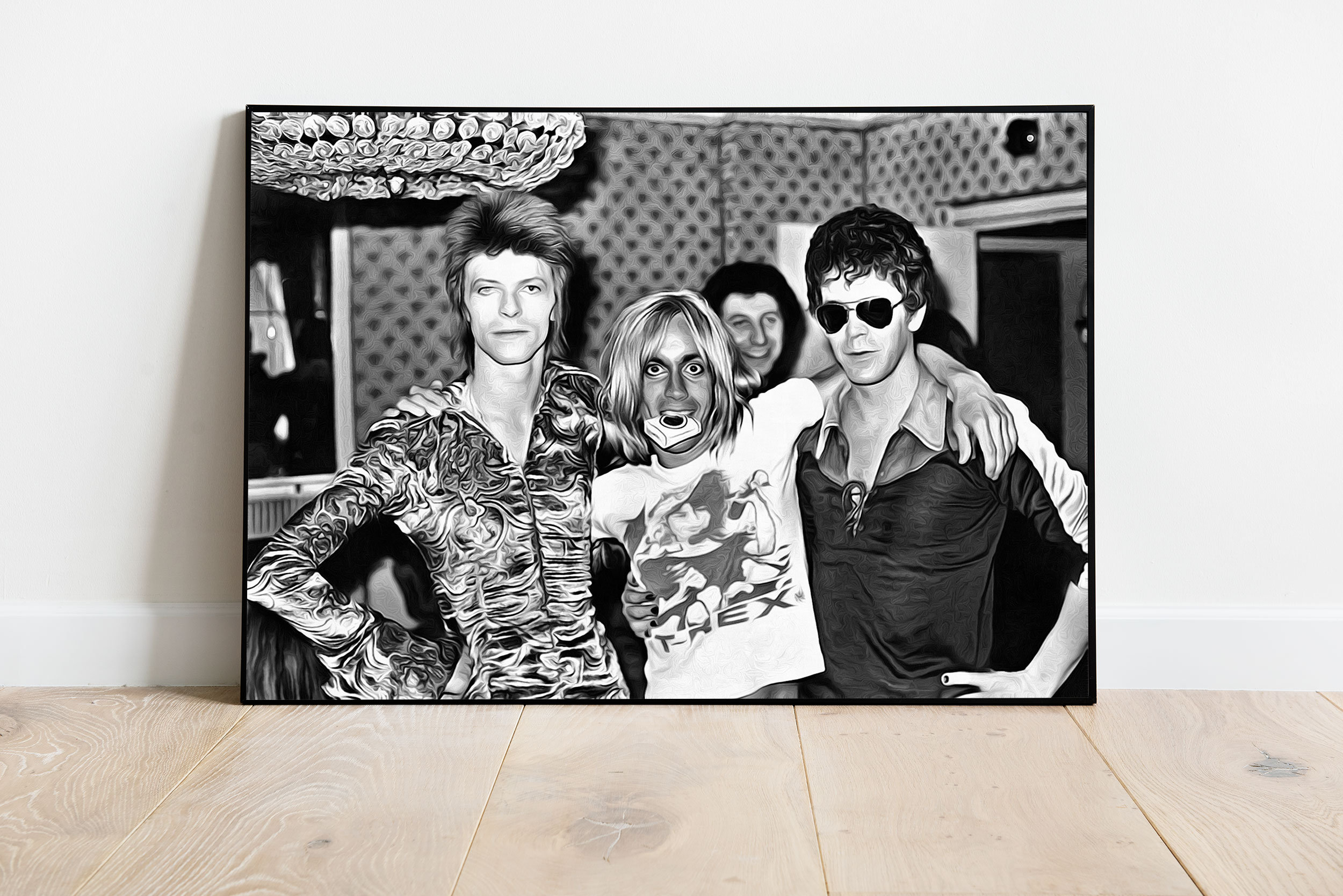 David Bowie, Iggy Pop, Lou Reed Art Real Cotton Canvas Print. Frame ...