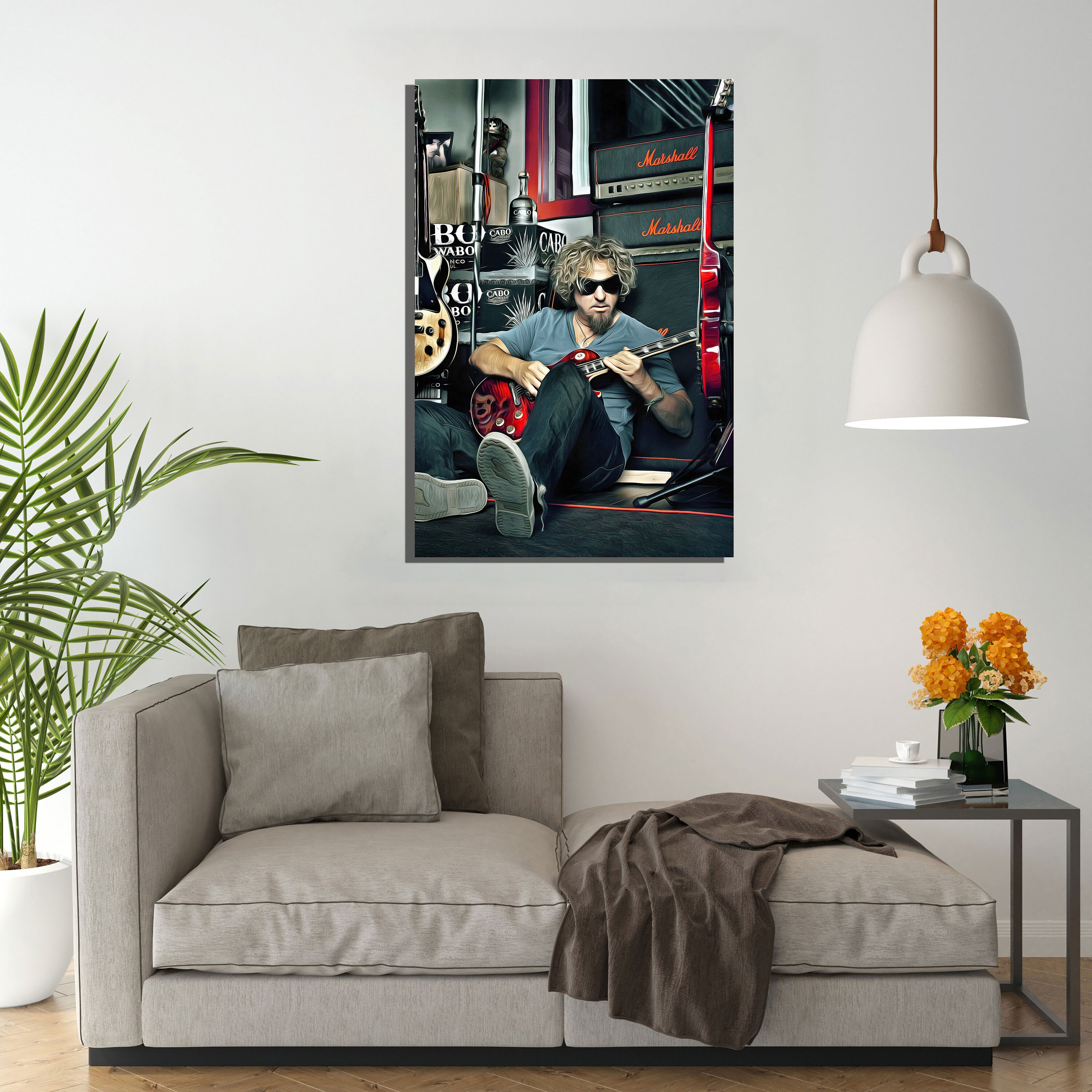 Sammy Hagar Art Real Cotton Canvas Print. Frame Ready for Dorm, Office ...