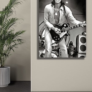 Jeff Beck Art Real Cotton Canvas Print. Frame Ready for Dorm, Office ...