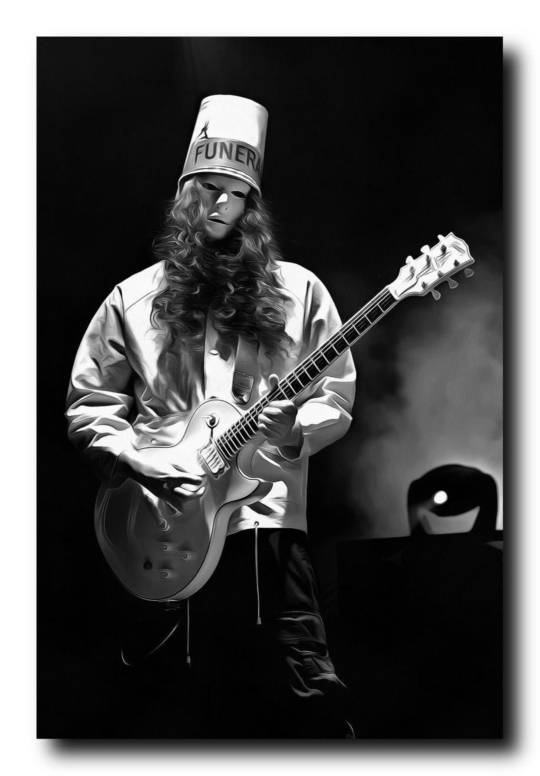 Buckethead Art Cotton Canvas Poster Print. Frame Ready for Dorm, Office ...