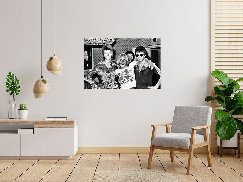 David Bowie, Iggy Pop, Lou Reed Art Real Cotton Canvas Print. Frame ...