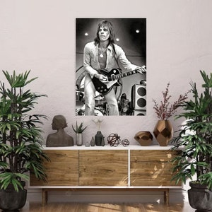 Jeff Beck Art Real Cotton Canvas Print. Frame Ready for Dorm, Office ...