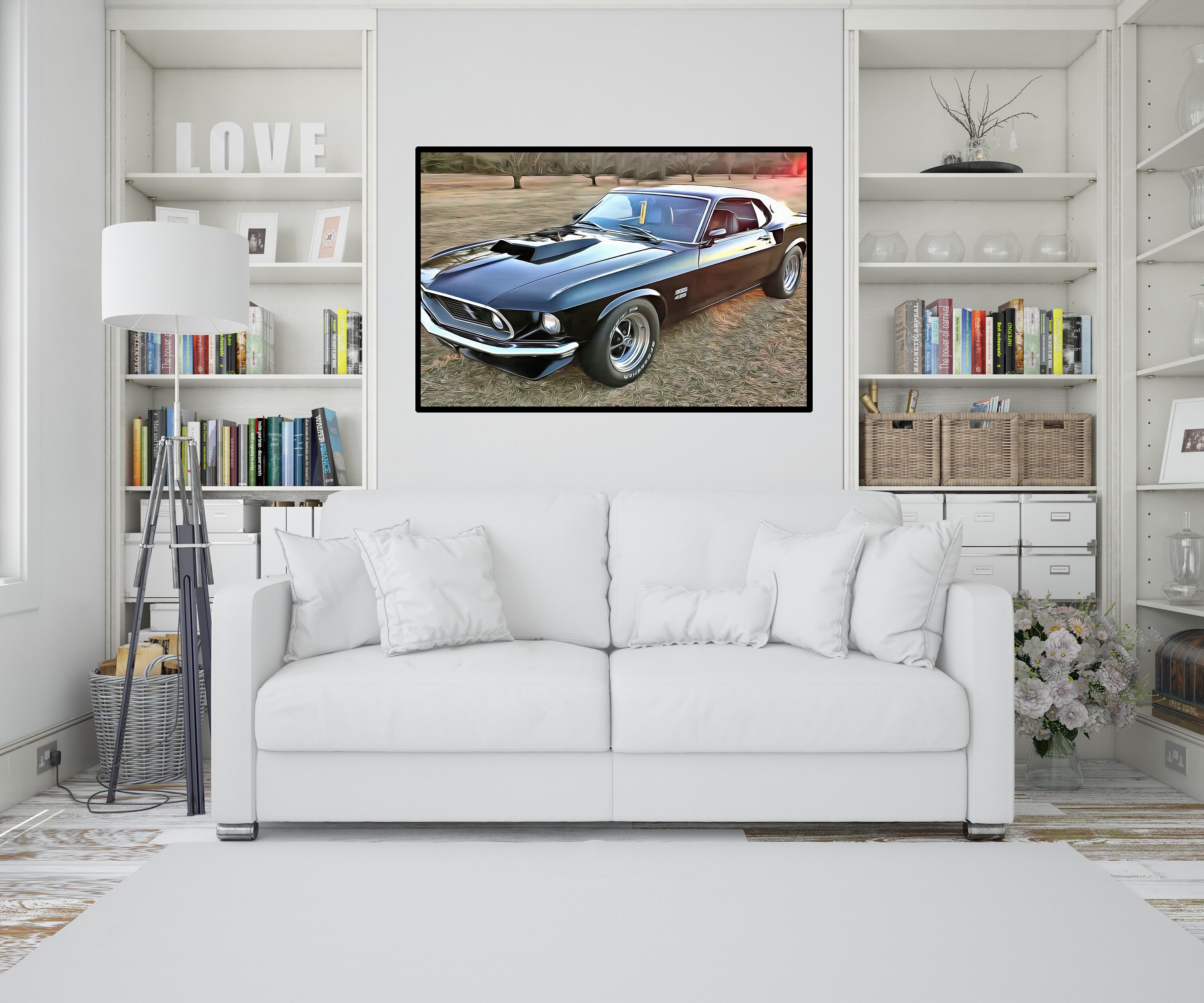 1969 Ford Mustang Boss 429 Canvas Print, Muscle Car Wall Art - Etsy