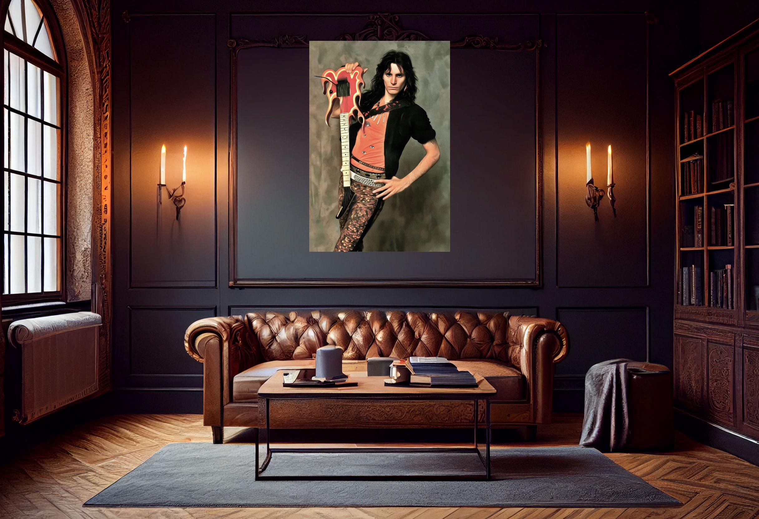 Steve Vai Art Cotton Canvas Poster Print. Frame Ready for Dorm, Office ...